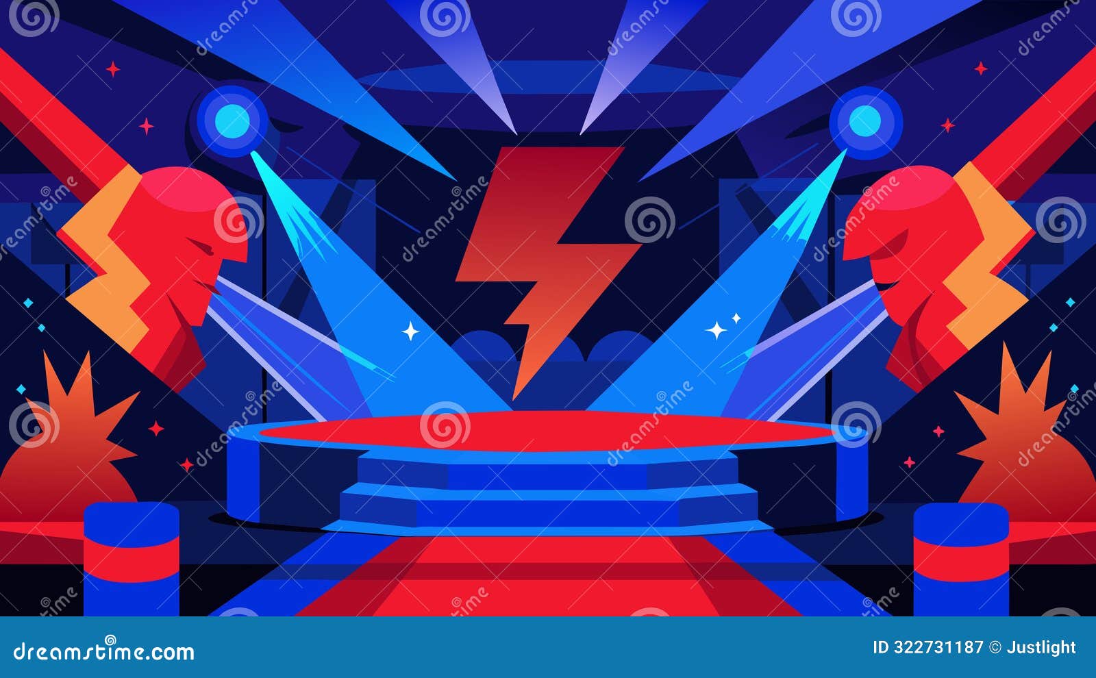Red and Blue Lights Illuminated the Stage Adding To the Intense ...