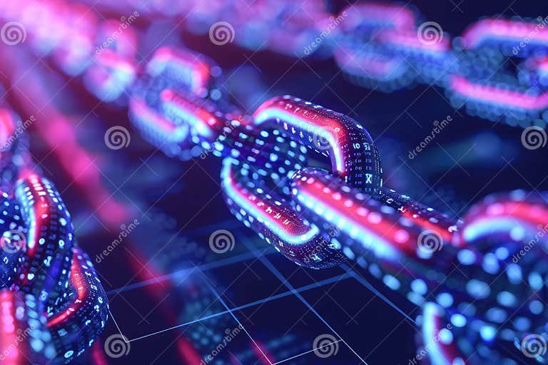 A Red and Blue Link is Connected Against a Black Background, a Visual ...