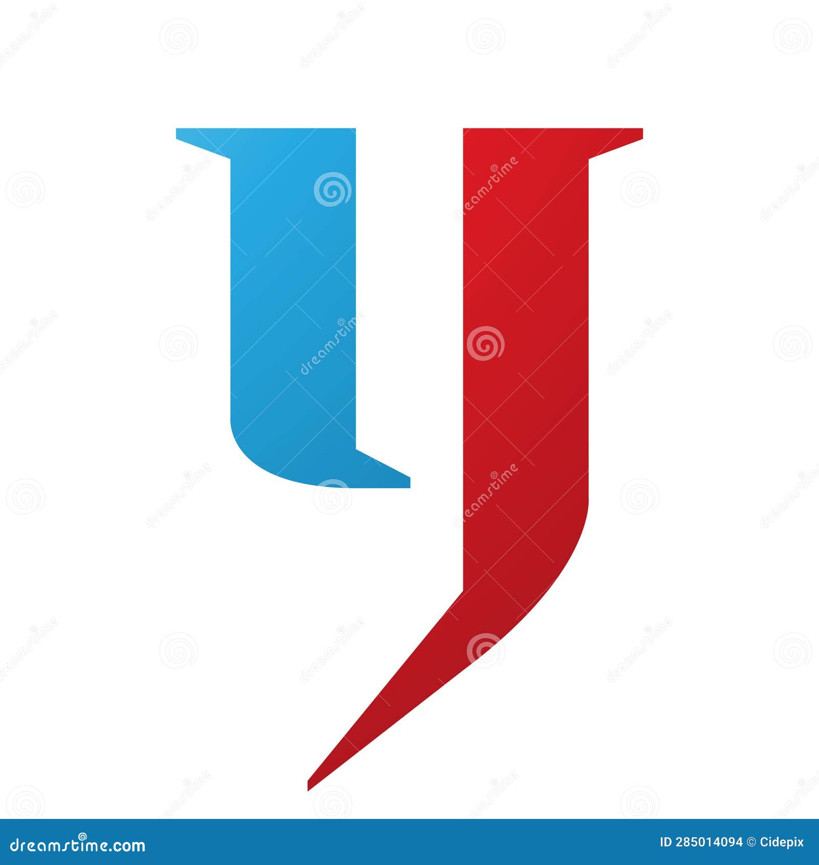 Red and Blue Lowercase Letter Y Icon Stock Vector - Illustration of ...