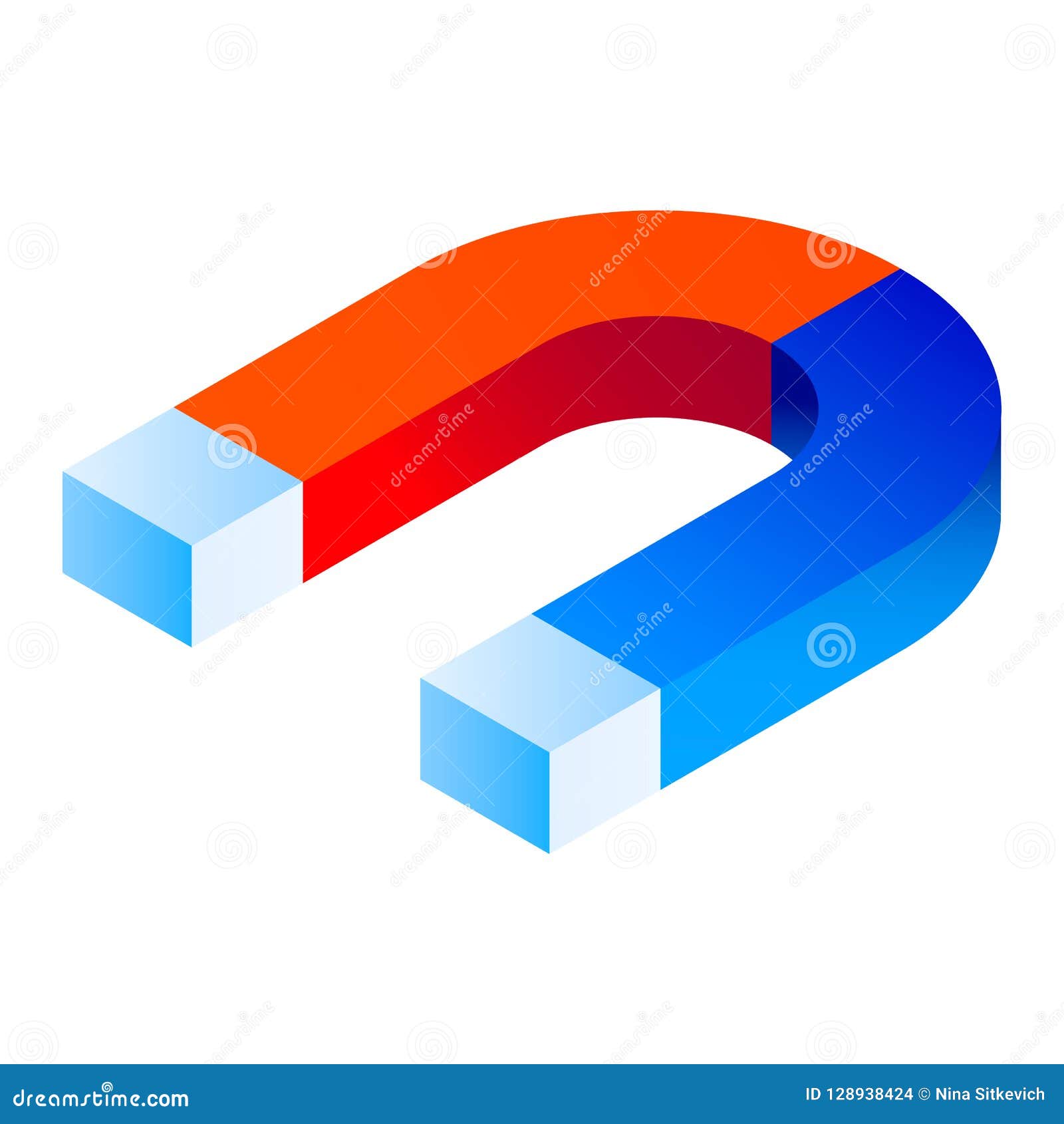 Red Blue Magnet Icon, Isometric Style Stock Vector - Illustration of ...