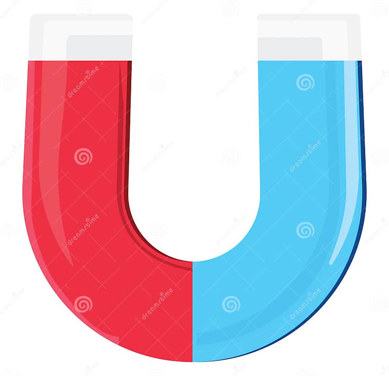 Red and blue magnet, icon stock vector. Illustration of white - 262389490
