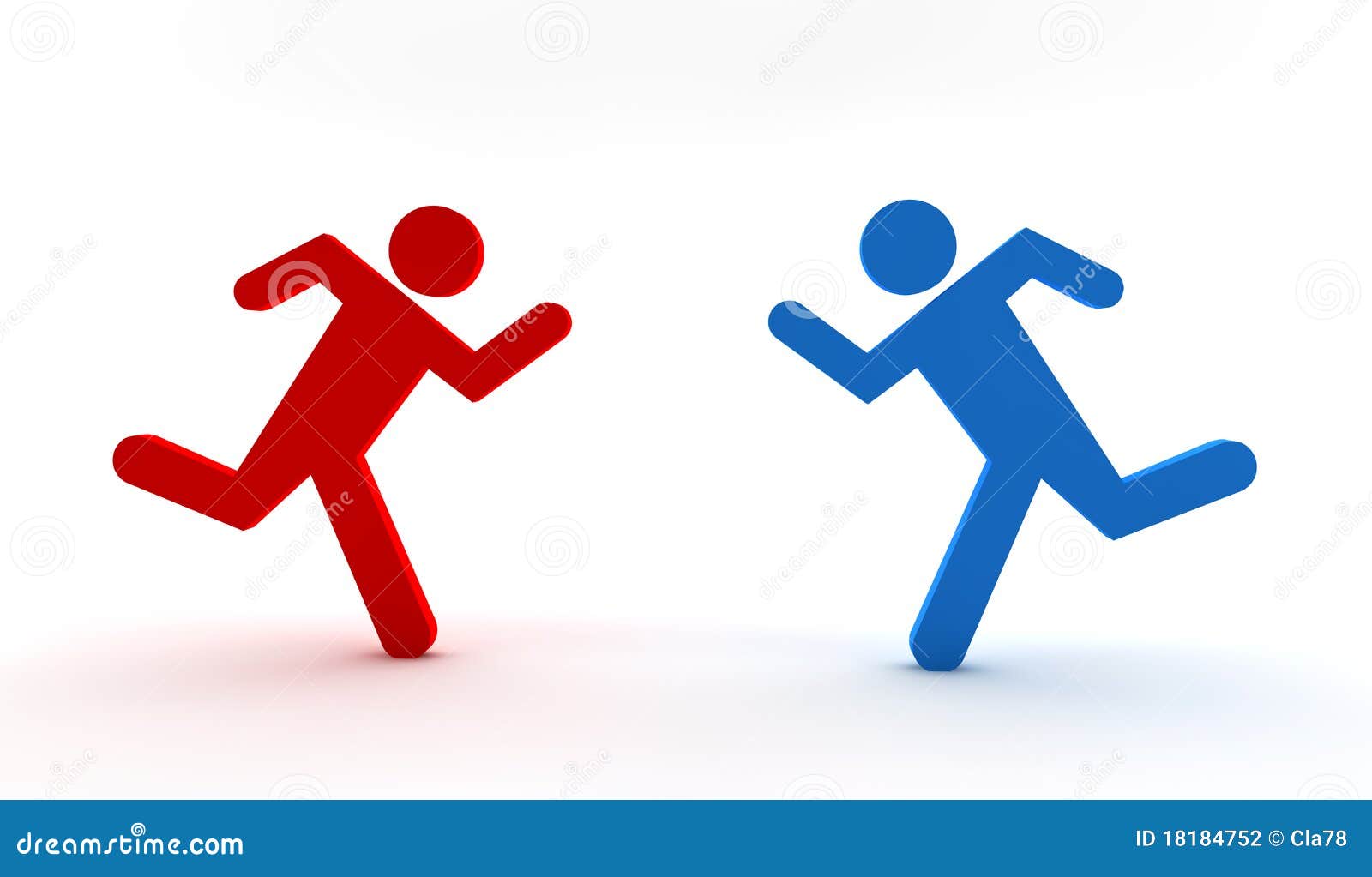 Red and blue men running stock illustration. Illustration of career ...
