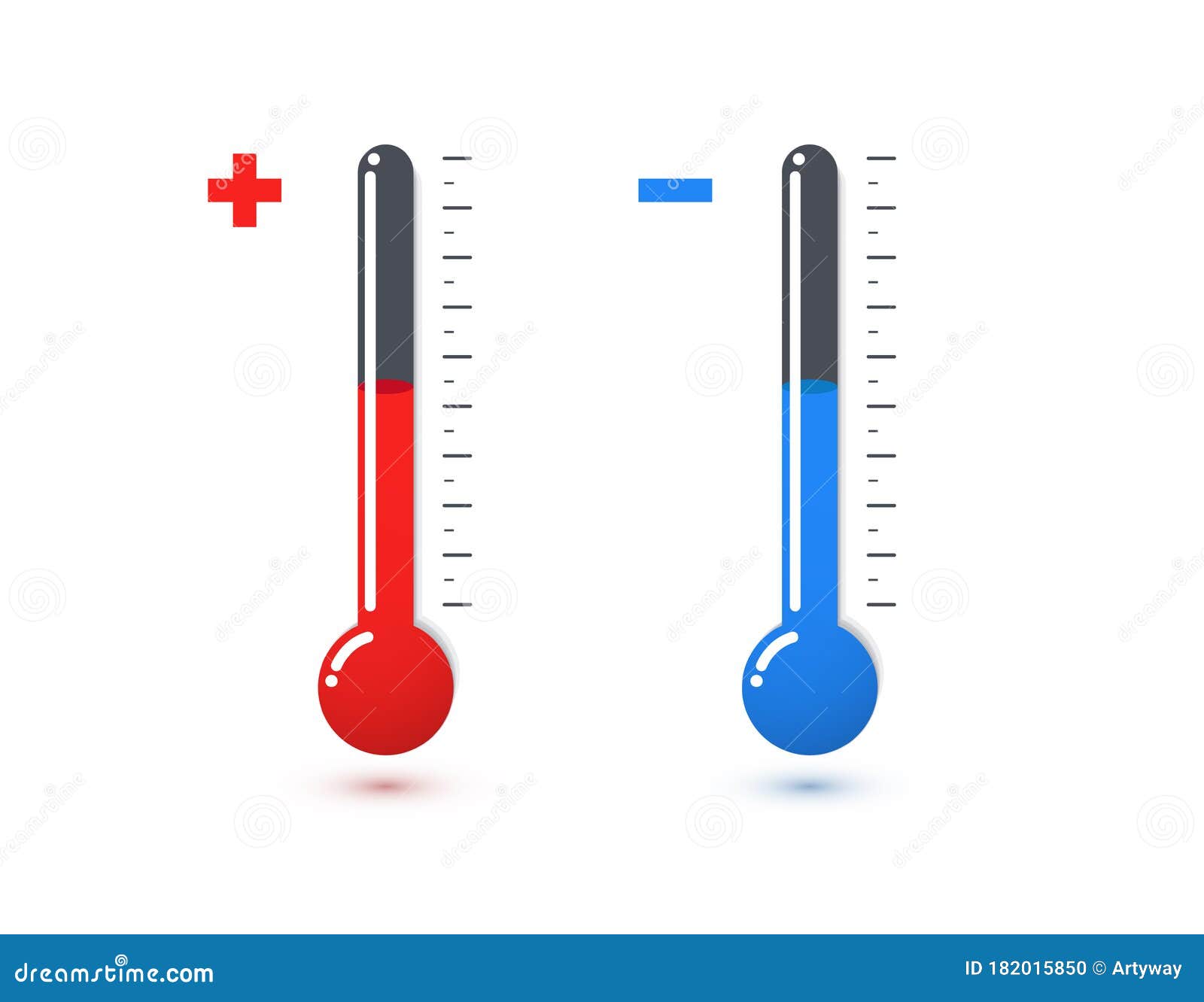 Two Mercury Thermometers With Normal And High Temperature Marks On A