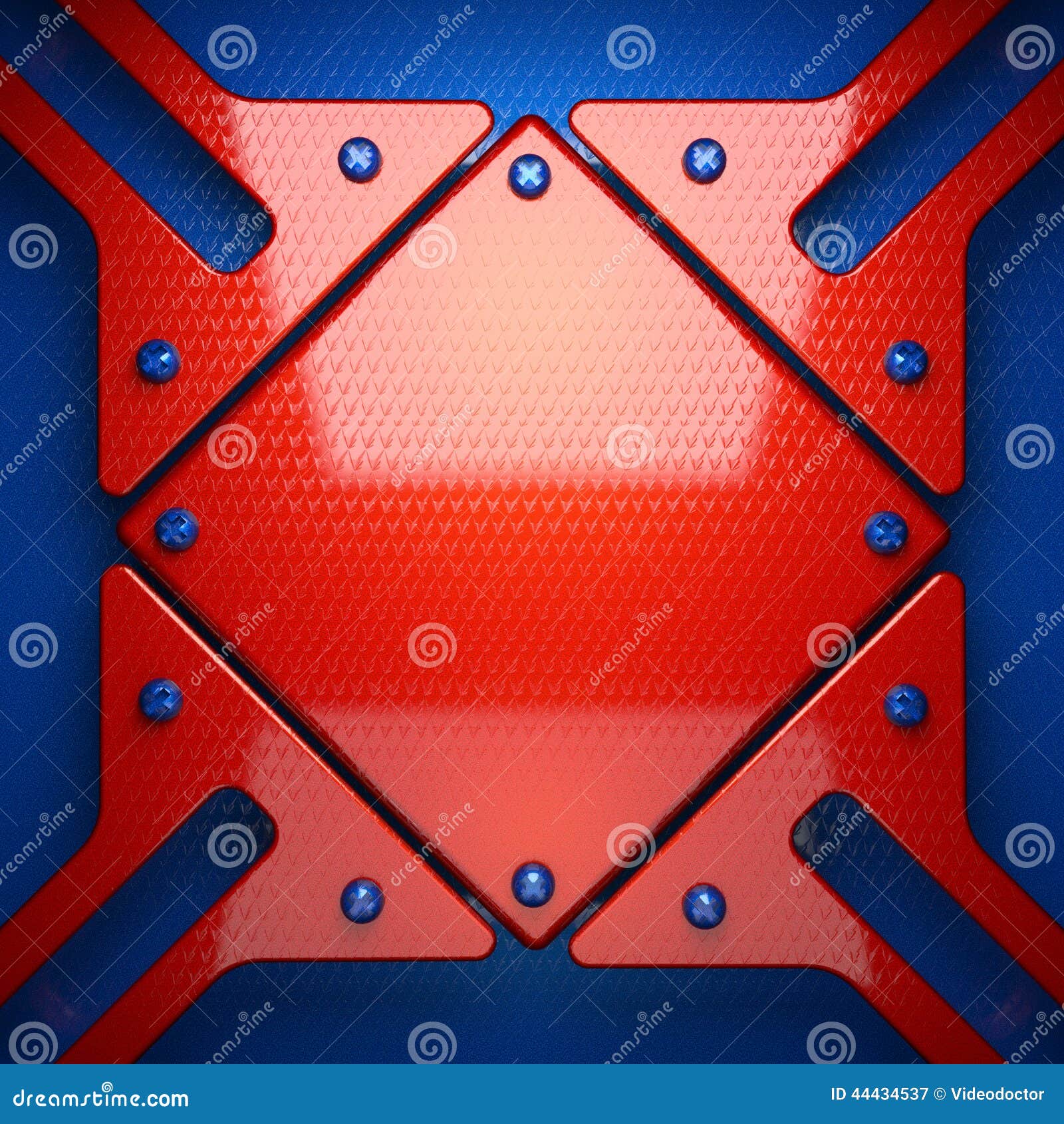Red and Blue Metal Background. 3D Rendered Stock Illustration ...
