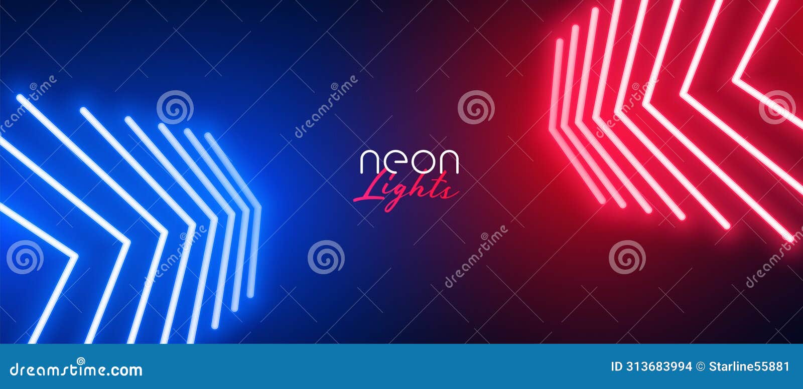 Red and Blue Neon Arrow Wide Wallpaper Stock Vector - Illustration of ...