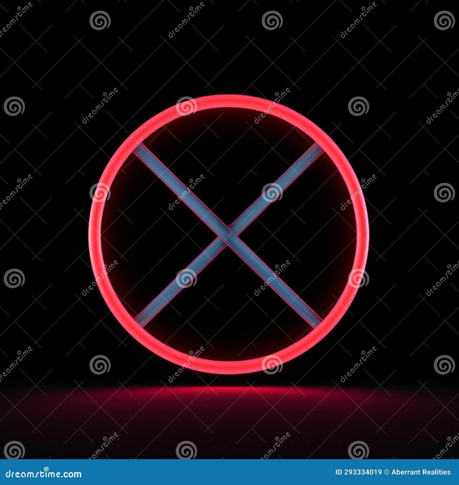A Red and Blue Neon Cross Sign on a Black Background Stock Illustration ...