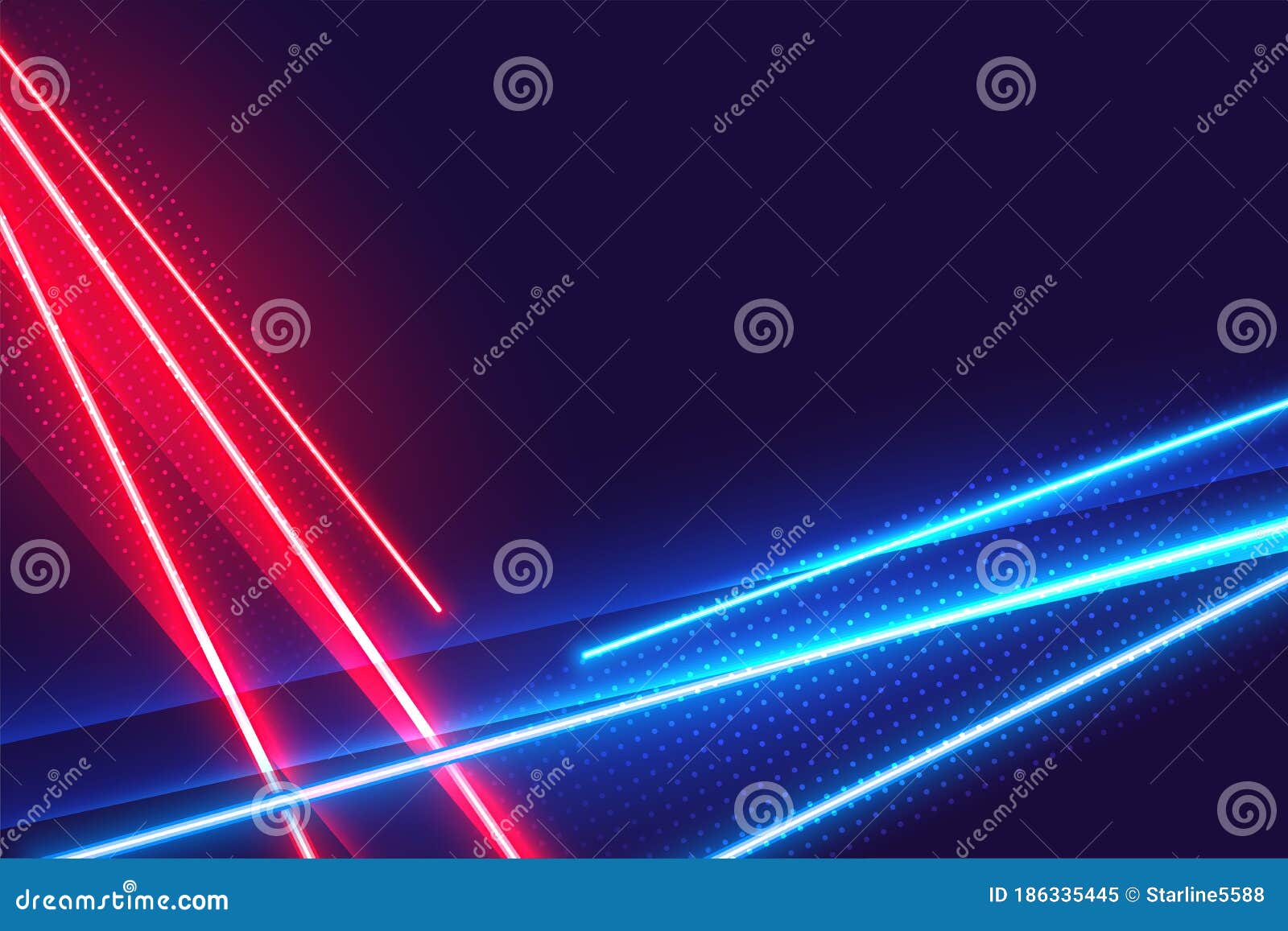 Red and Blue Neon Lights Geometric Background Stock Vector ...