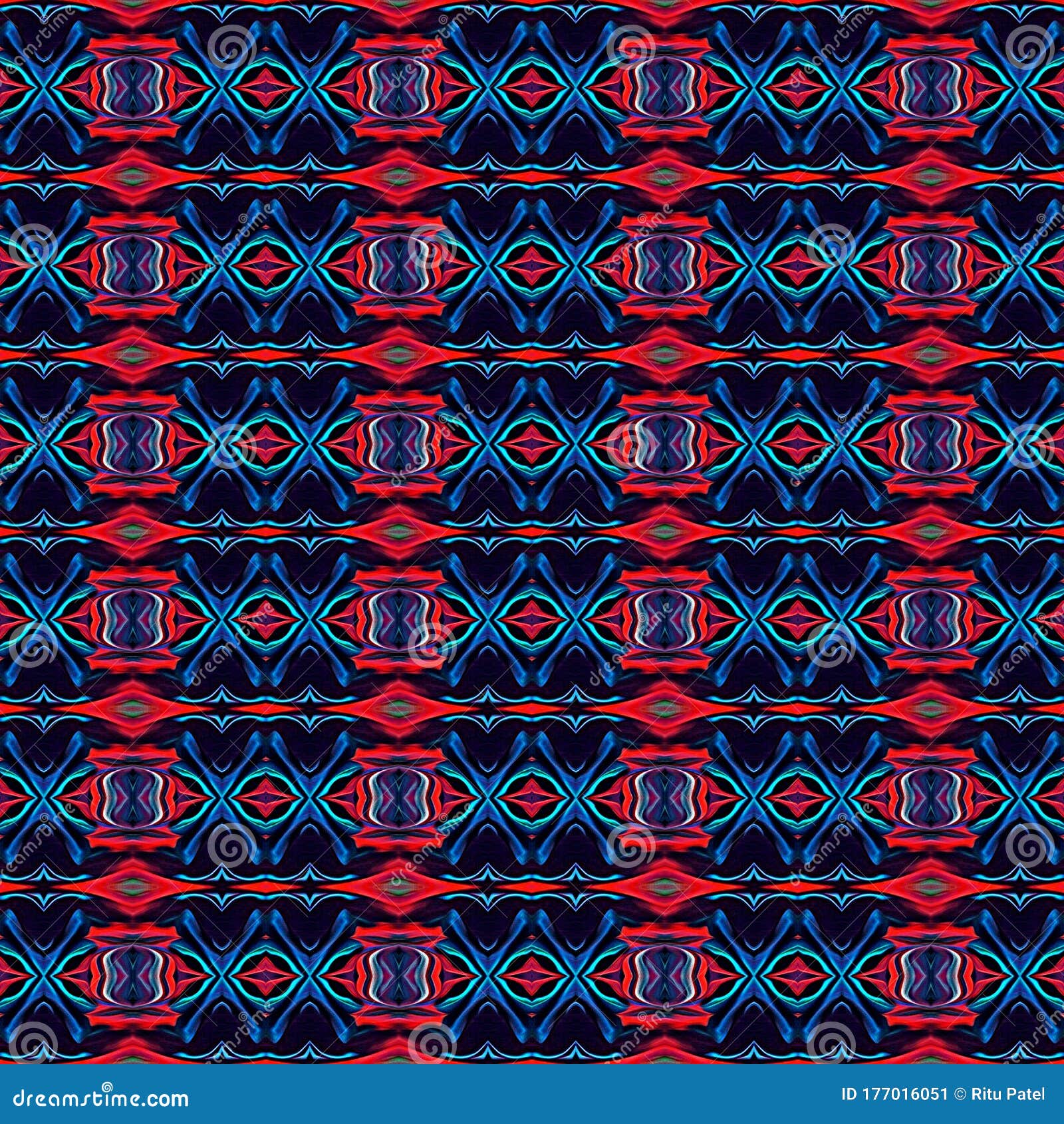 Red Blue Neon Pattern Design Stock Illustration - Illustration of ...