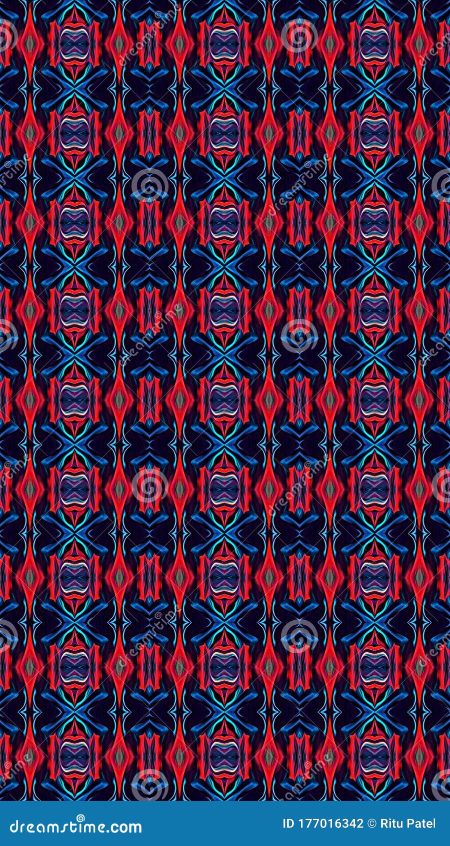 Red Blue Neon Pattern Design Stock Illustration - Illustration of ...
