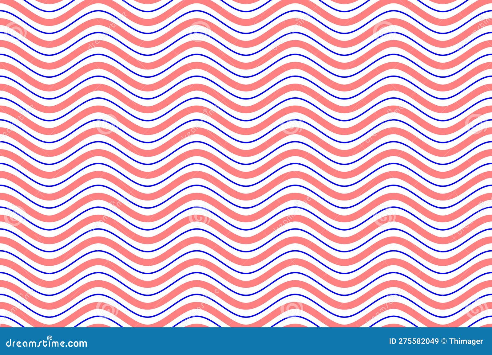 Red and Blue Ocean Wave Lines Seamless Pattern on White Background ...