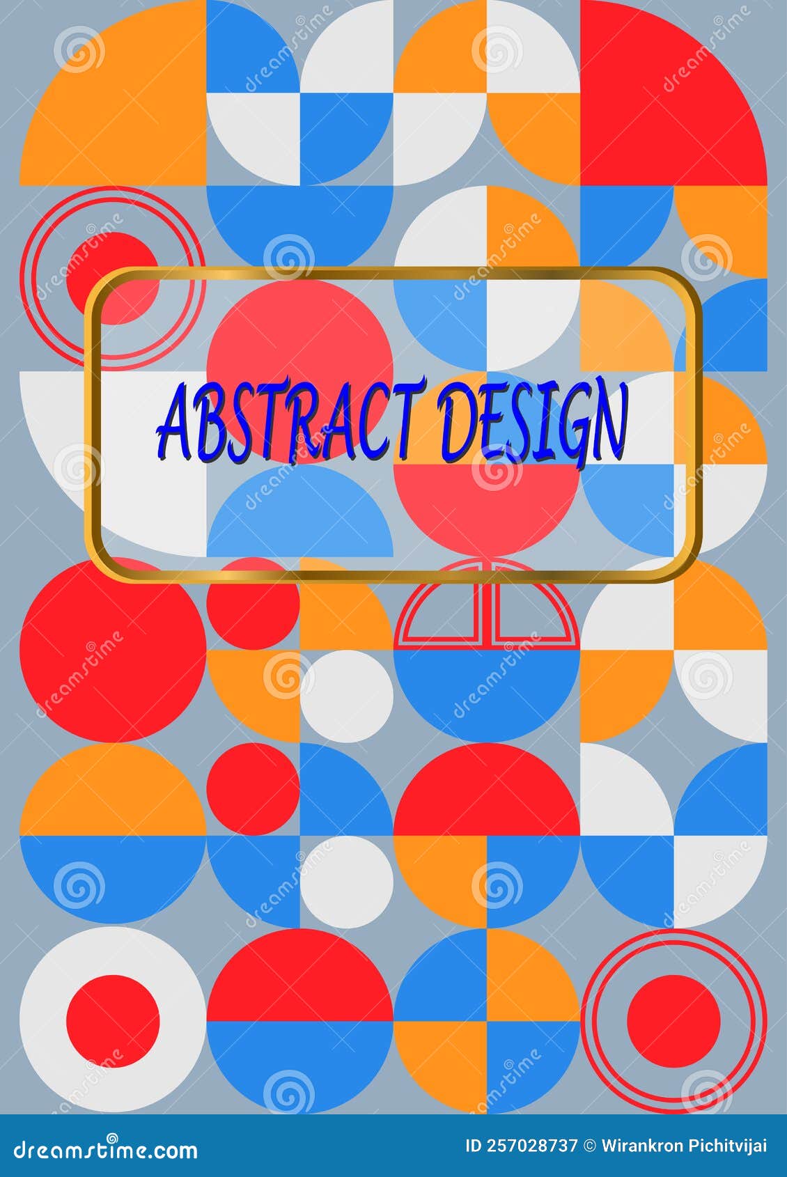 Red Blue Orange and White Geometric Circle Shape Pattern Stock Vector ...