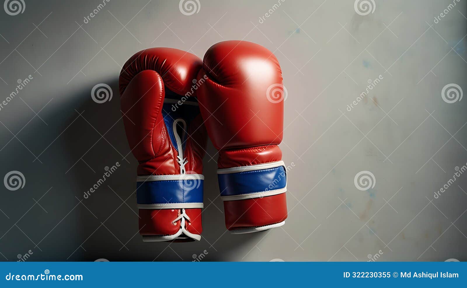 A Red and Blue Pair of Boxing Gloves with a White Background Stock ...