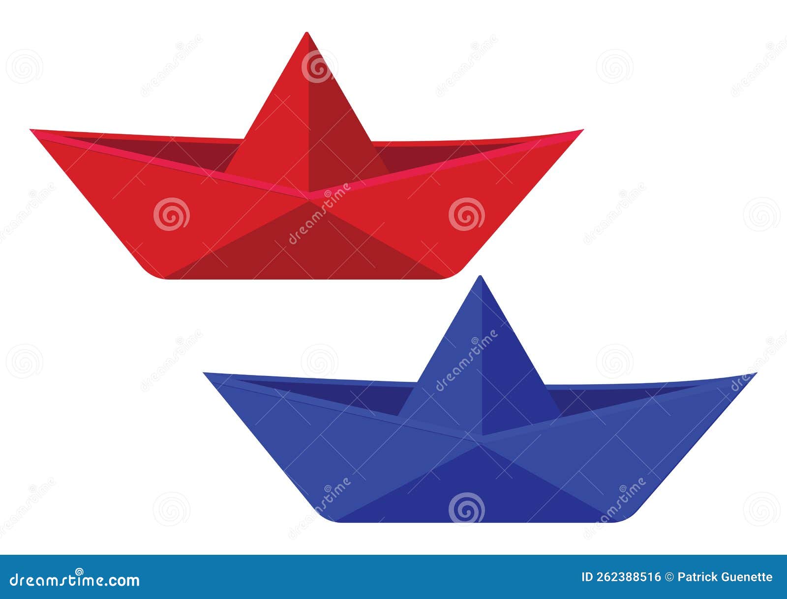 Red and Blue Paper Boats, Icon Stock Vector - Illustration of travel ...