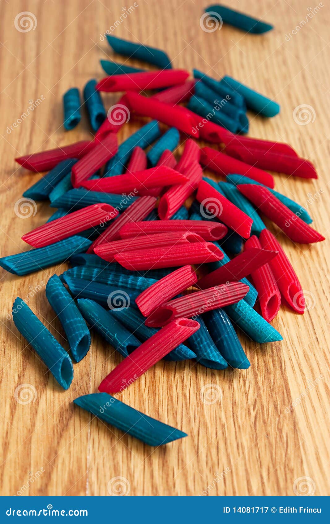 Red and blue pasta stock image. Image of colored, blue - 14081717