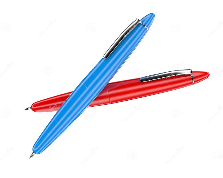 Red and blue pen stock illustration. Illustration of color - 11039249