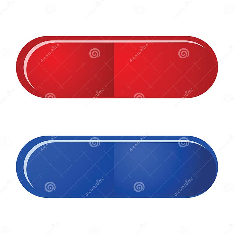 Red and blue pill stock vector. Illustration of treatment - 6430793