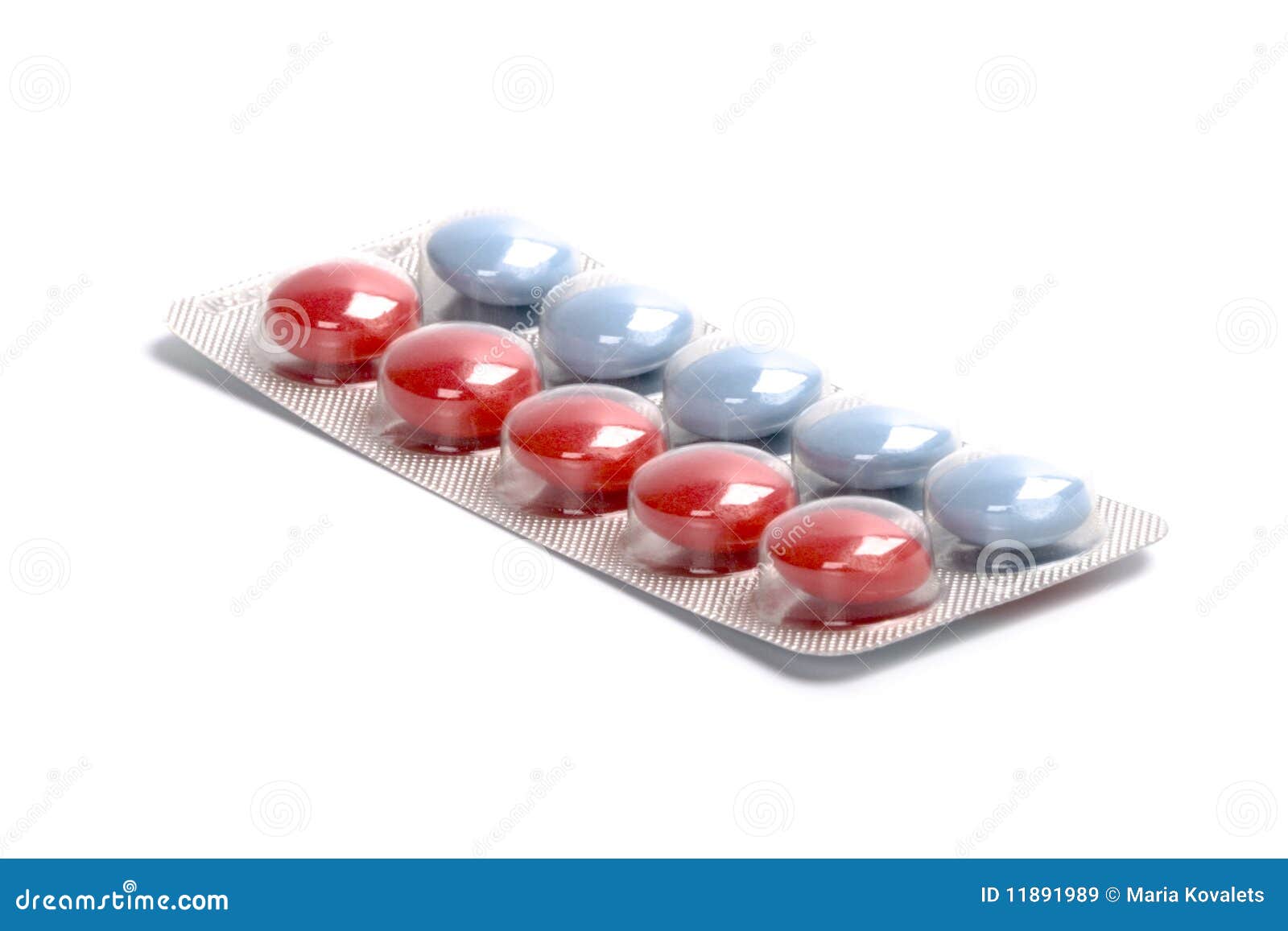 Red and Blue Pills in Plastic Blister Stock Image - Image of isolated ...