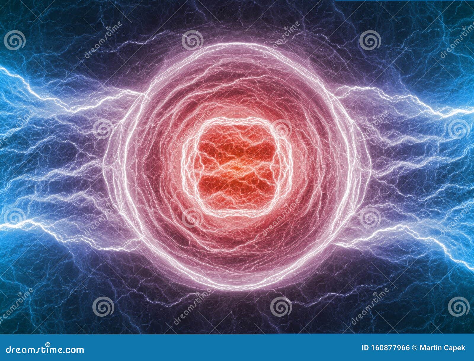 Red and Blue Plasma Lightning, Fire and Ice Abstract Stock Illustration ...