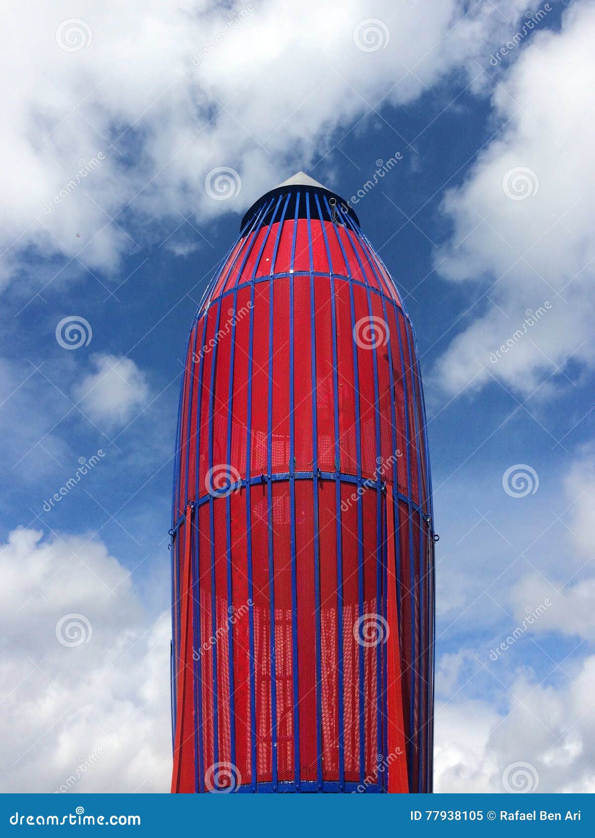 Red and Blue Playground Rocket Stock Image - Image of pointing ...