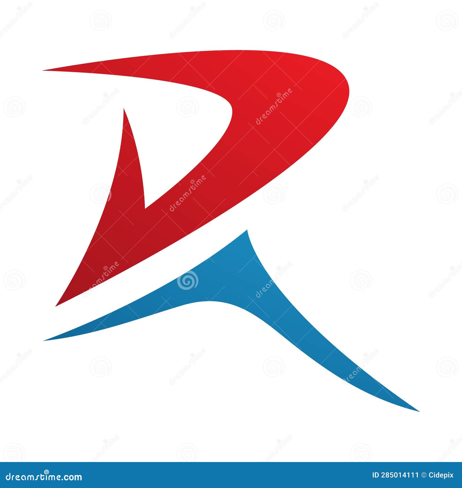 Red and Blue Pointy Tipped Letter R Icon Stock Vector - Illustration of ...