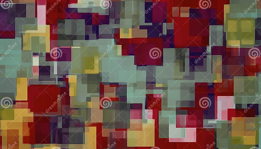 Red Blue Purple and Green Square Pattern Abstract Stock Illustration ...