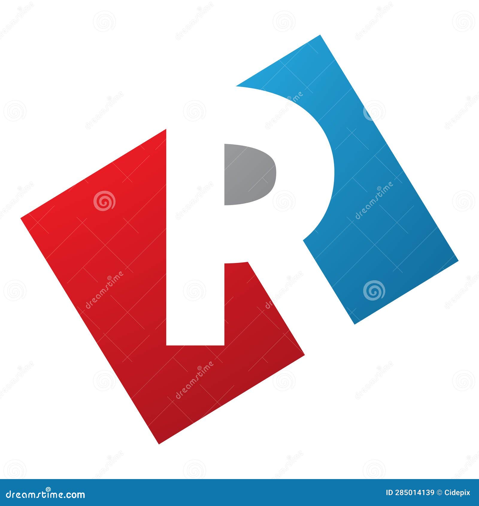 Red and Blue Rectangle Shaped Letter R Icon Stock Vector - Illustration ...