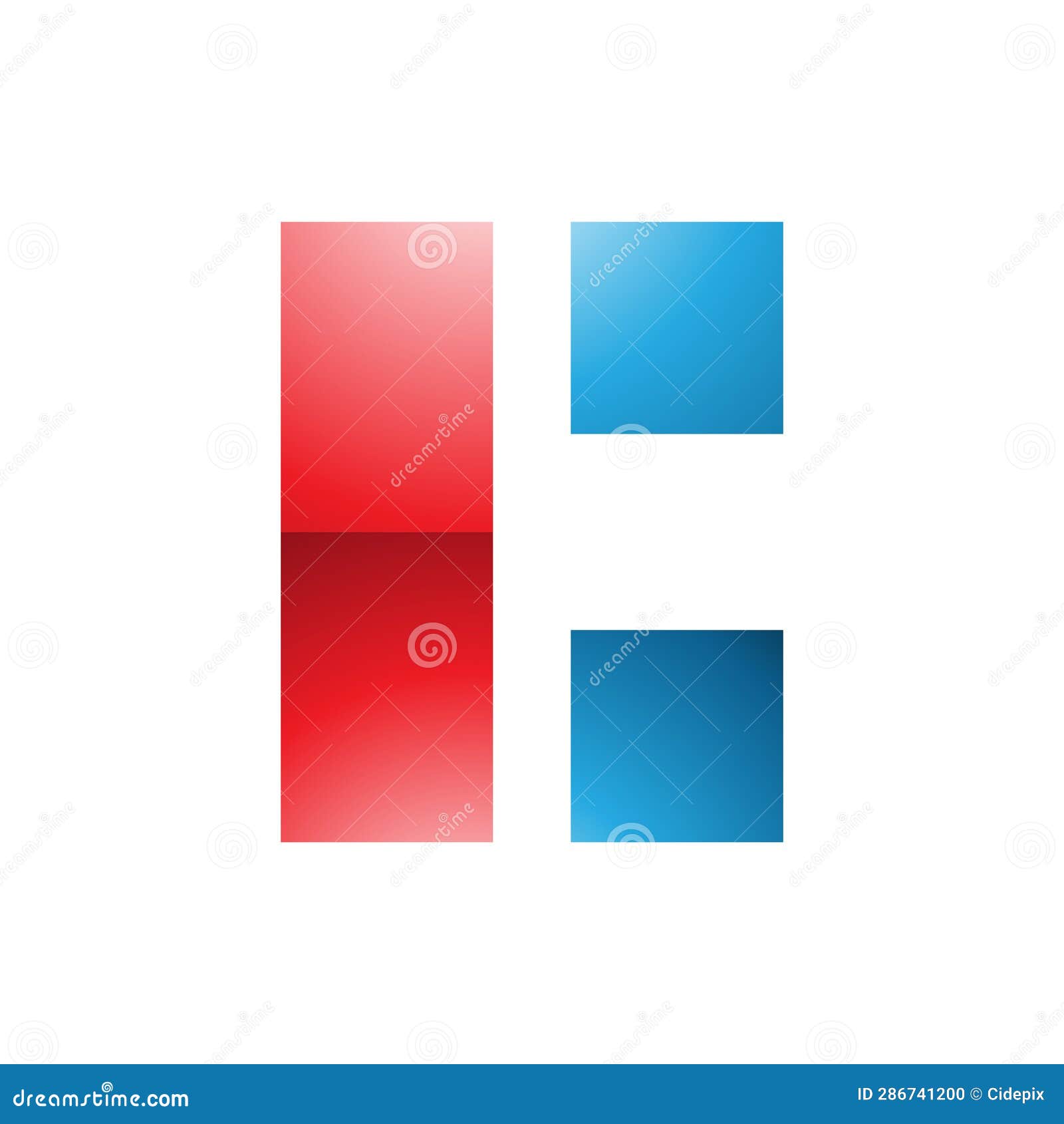 Red and Blue Rectangular Glossy Letter C Icon Stock Vector ...