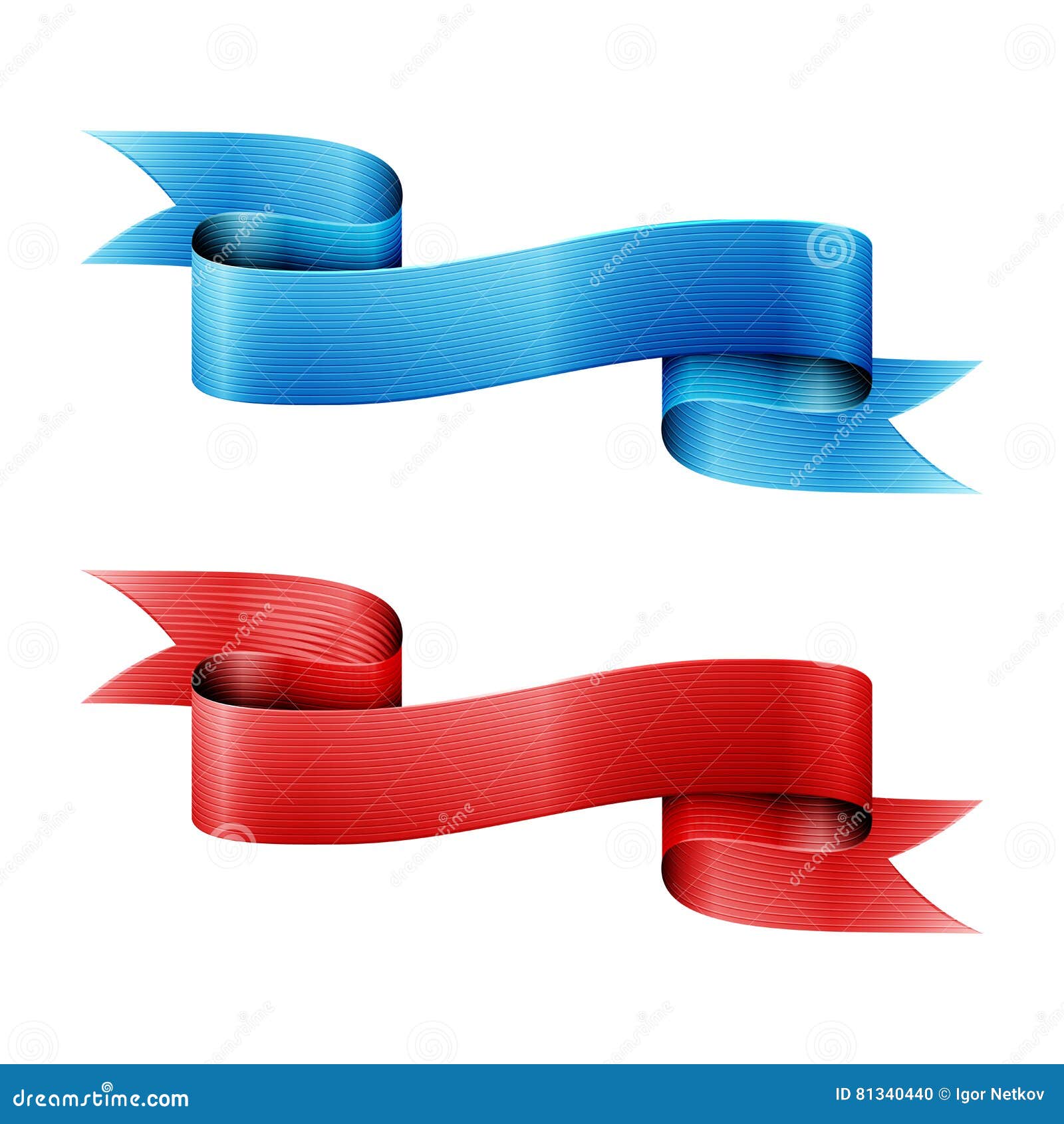 Red and blue ribbon stock vector. Illustration of gift - 81340440