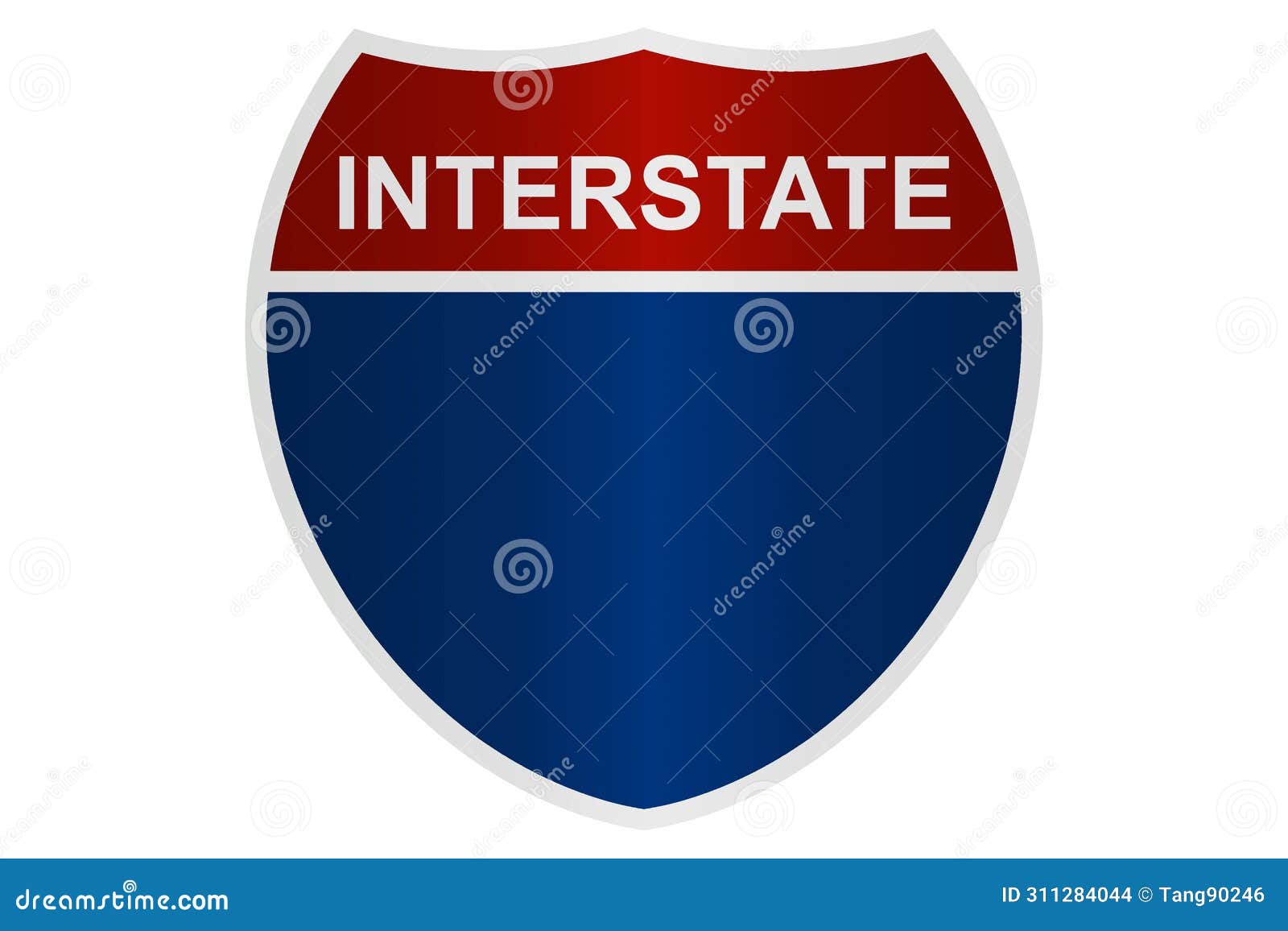 Red and Blue Road Sign for Interstate Highway Stock Illustration ...