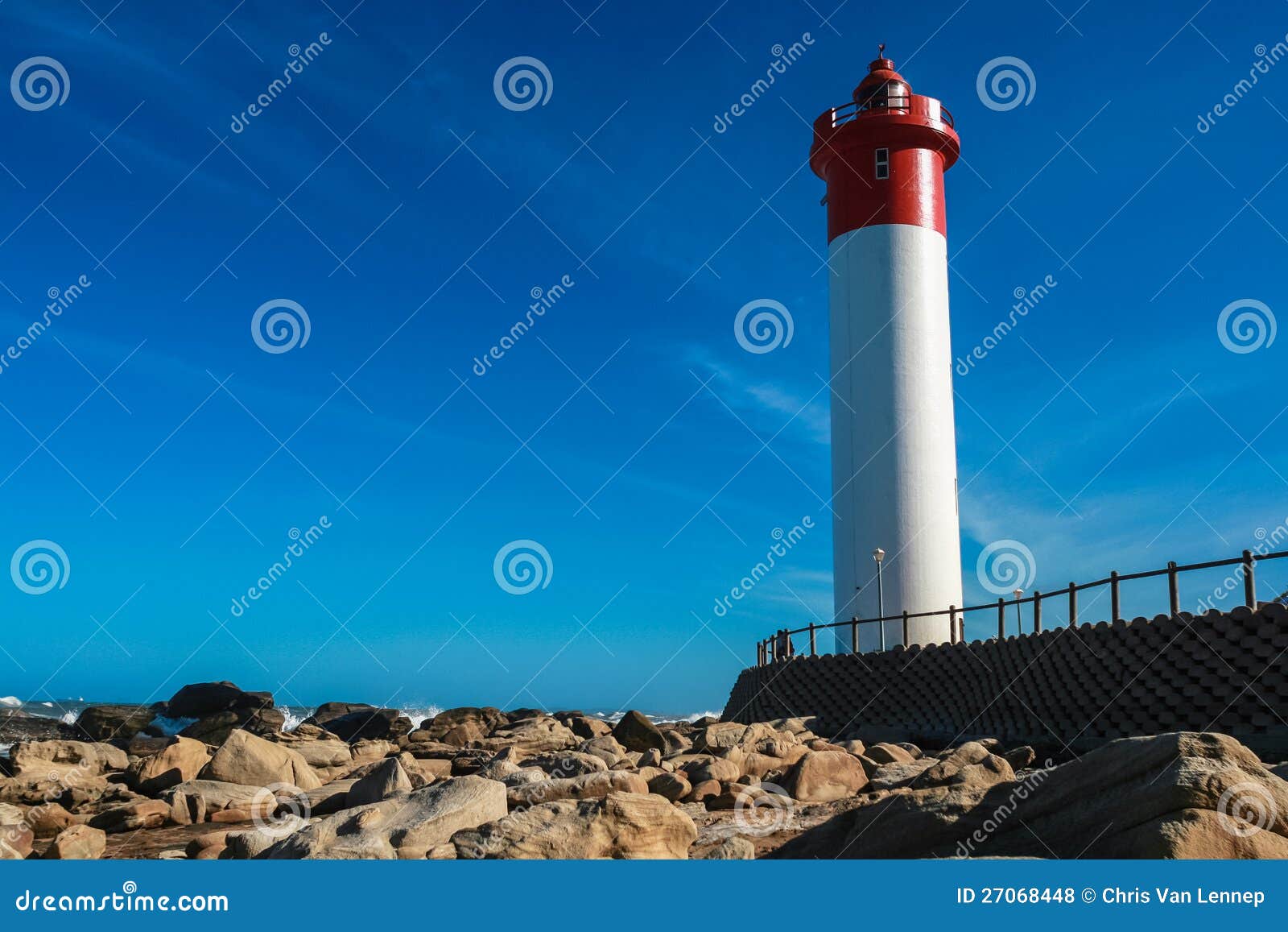 Red Blue Rocks Lighthouse stock photo. Image of marine - 27068448