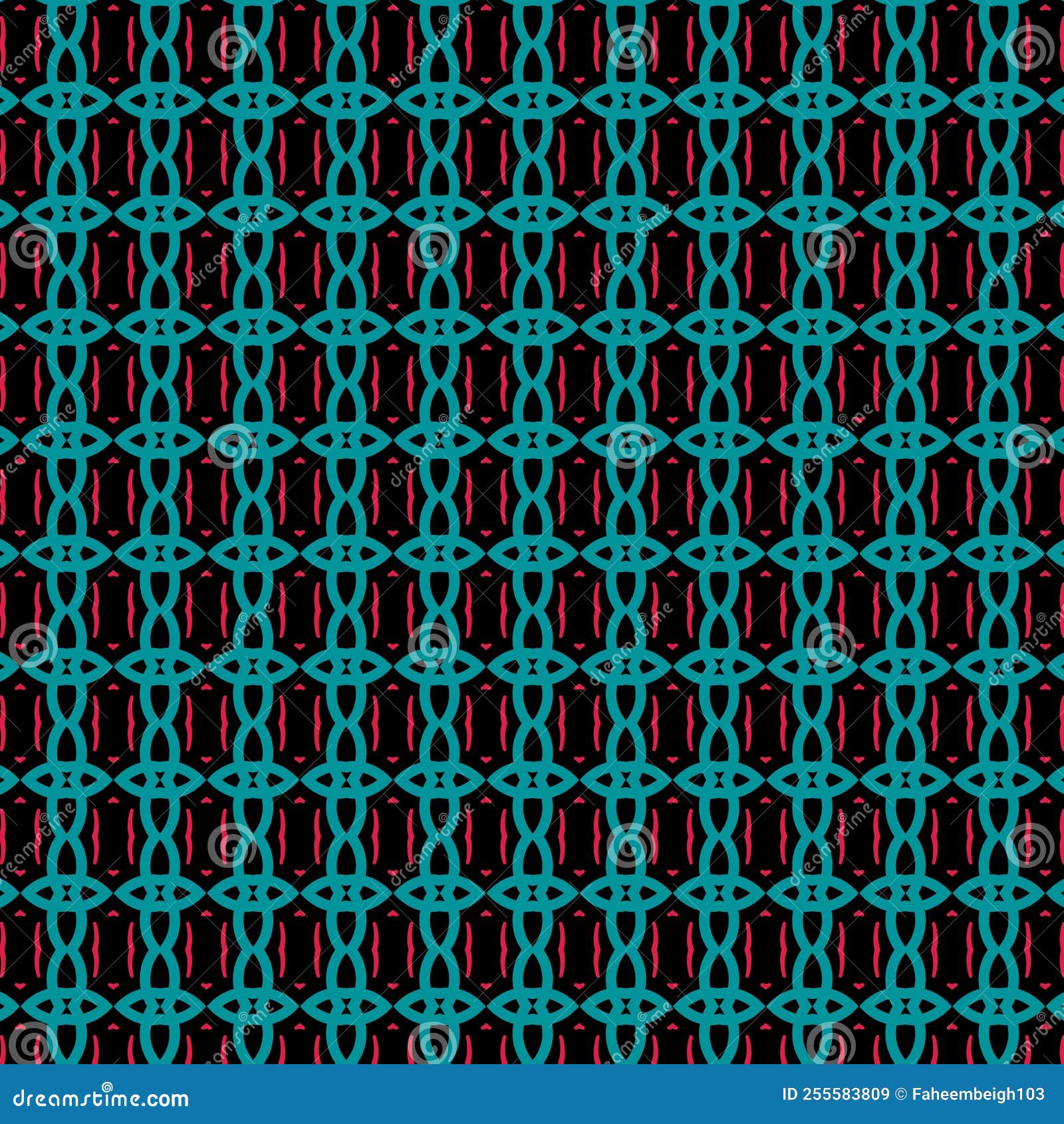 Red Blue Rococo Style Pattern Stock Illustration - Illustration of ...