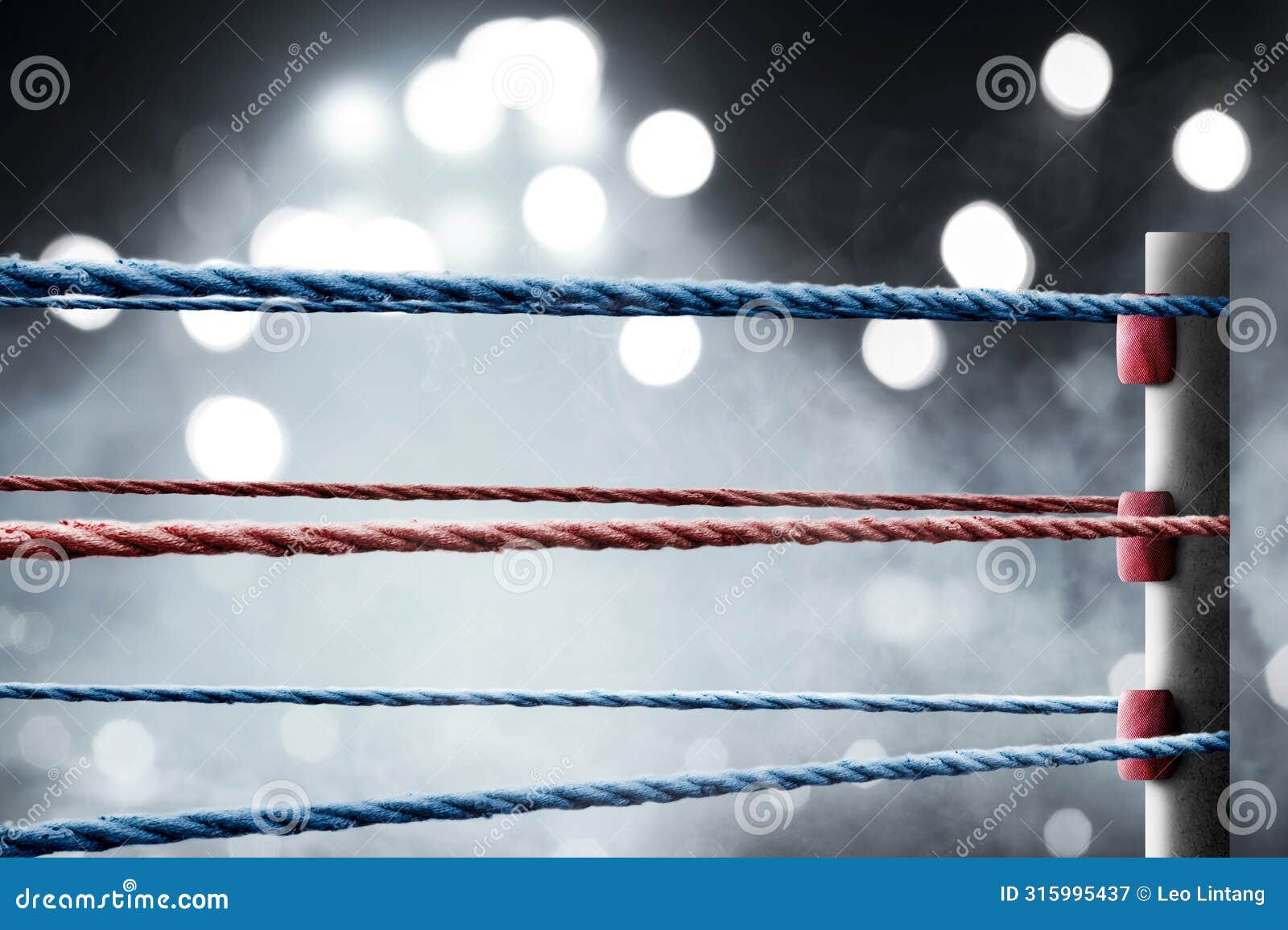 Red and Blue Rope on the Boxing Ring Corner Stock Image - Image of ...