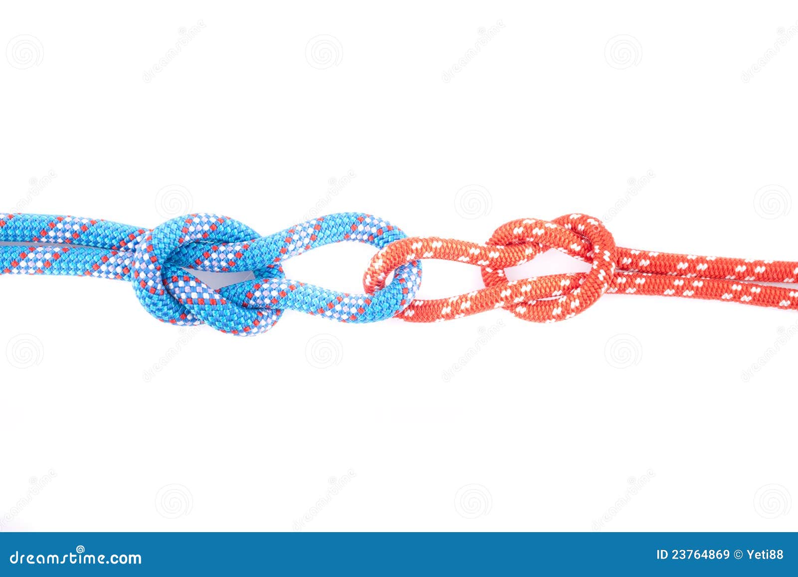 Red and Blue Rope Knots with Loops Stock Image - Image of help, knot ...