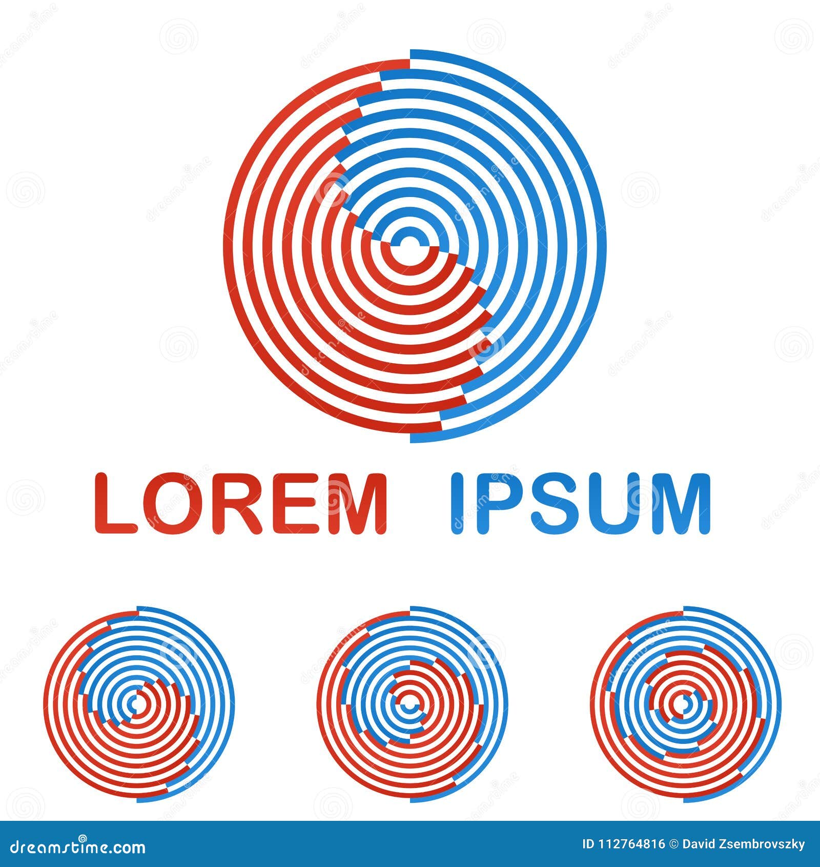 Red and Blue Round Technology Logo Design Set Stock Vector ...