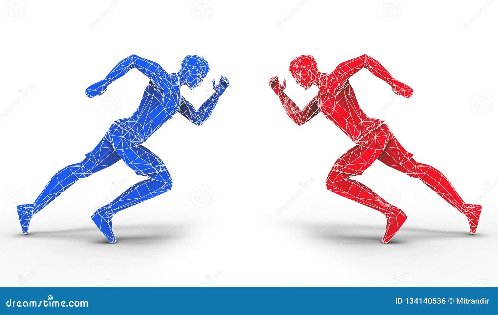 Red and blue running men stock illustration. Illustration of outdoor ...