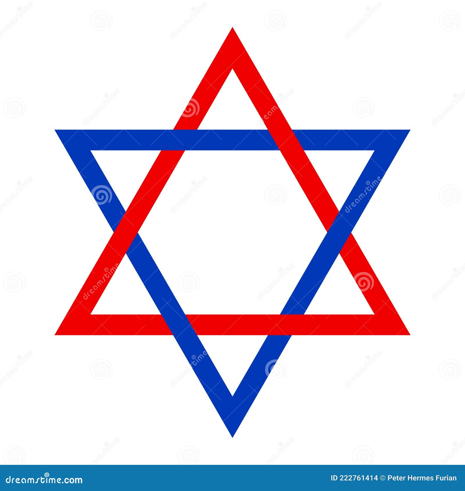 Red and Blue Seal of Solomon, Depicted in Hexagram Shape Stock Vector ...