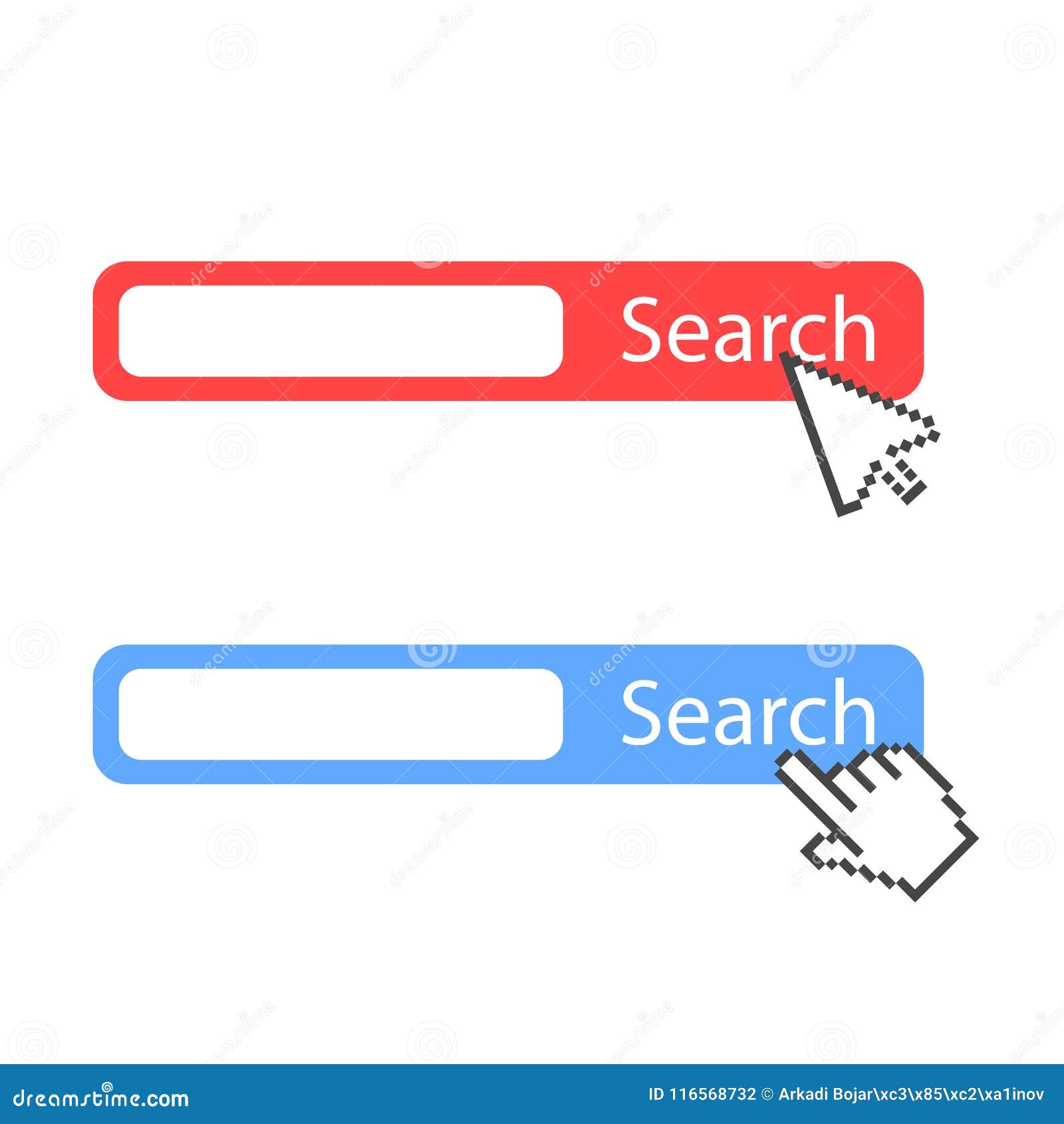 Red and Blue Search Bar Vector Icon Stock Vector - Illustration of ...