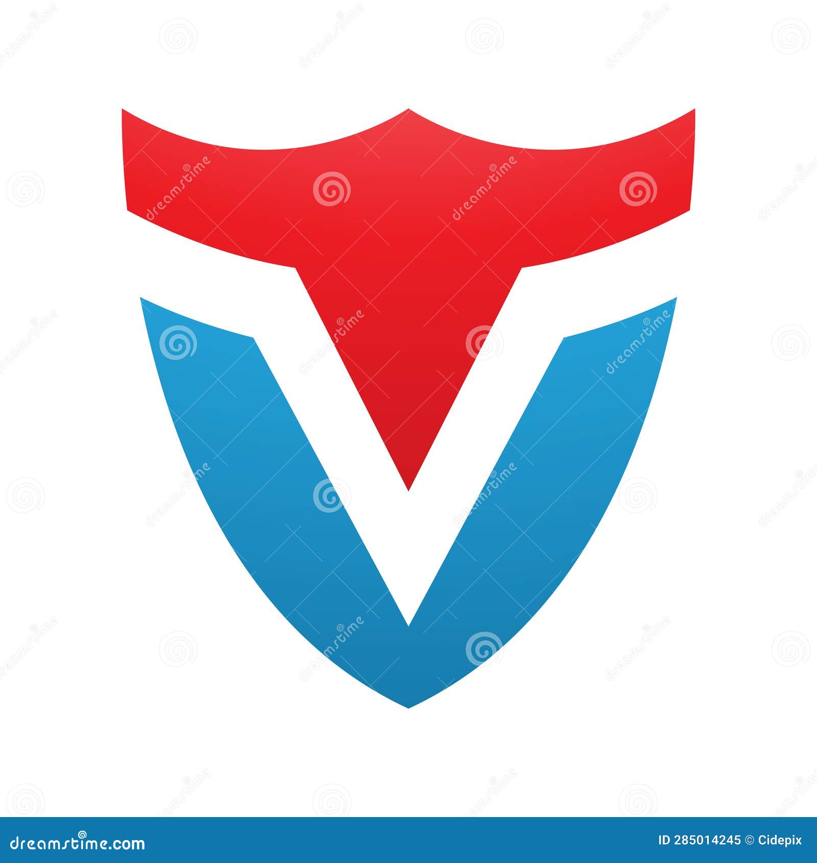 Red and Blue Shield Shaped Letter V Icon Stock Vector - Illustration of ...
