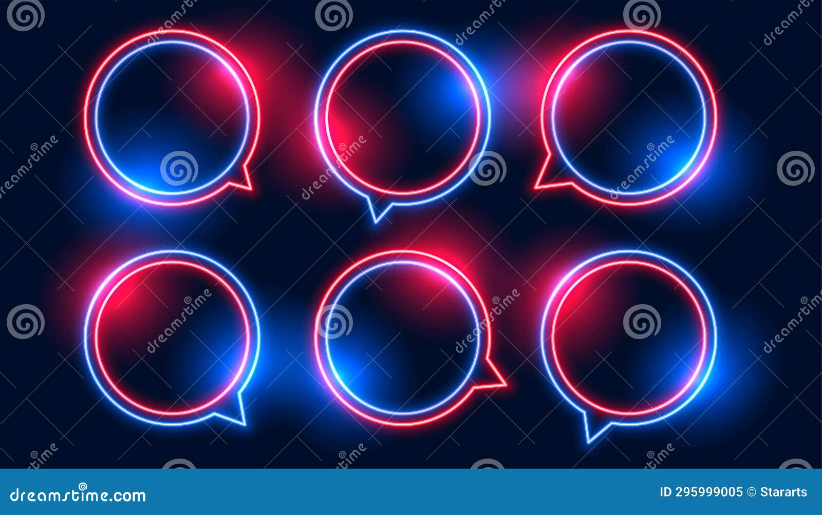 Red and Blue Shiny Laser Chat Box Frame in Line Style Stock Vector ...