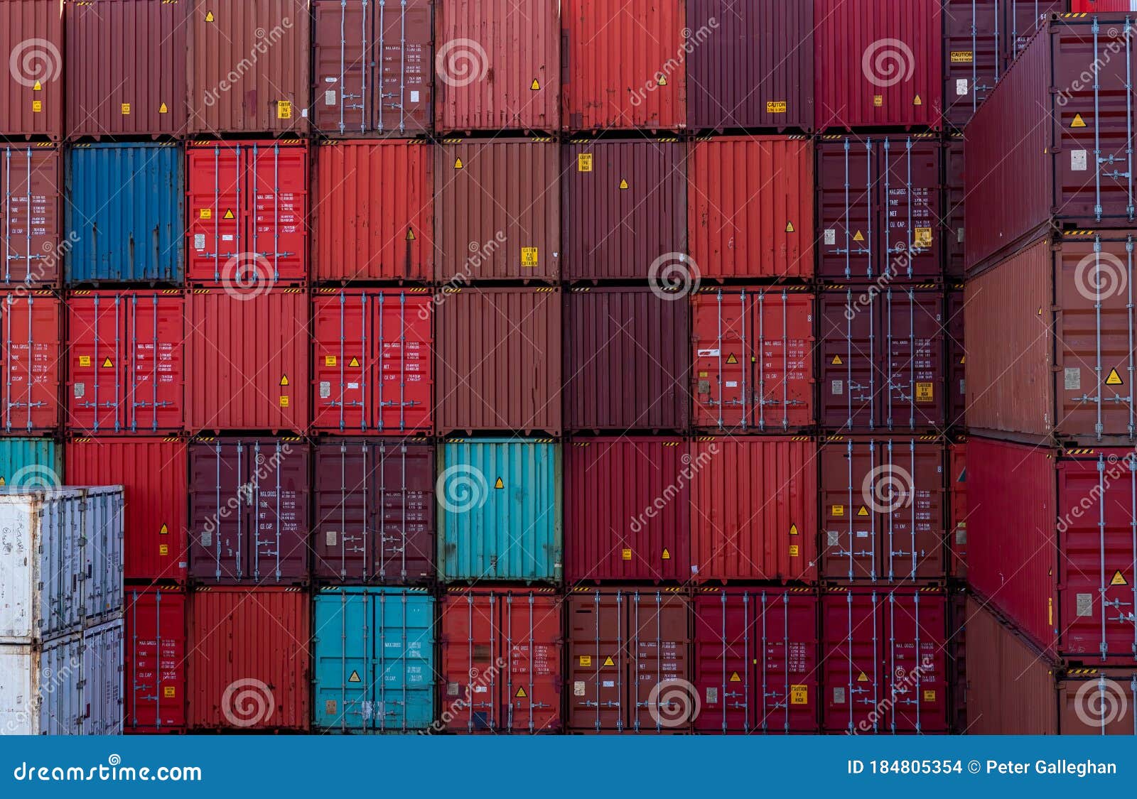 Red and Blue Shipping Container Stacked Up Together Australia Editorial ...