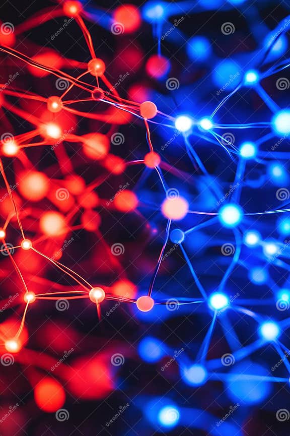 Red and Blue Signal Intersections Creating Neural Network Visualization ...