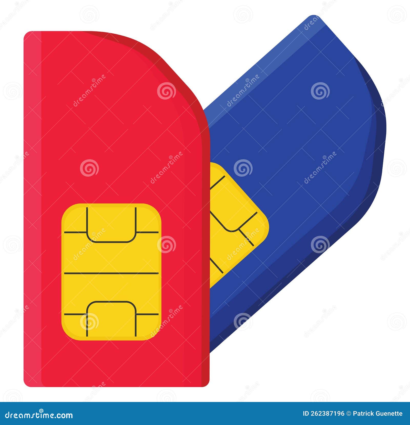 Red and Blue Sim Cards, Icon Stock Vector - Illustration of equipment ...