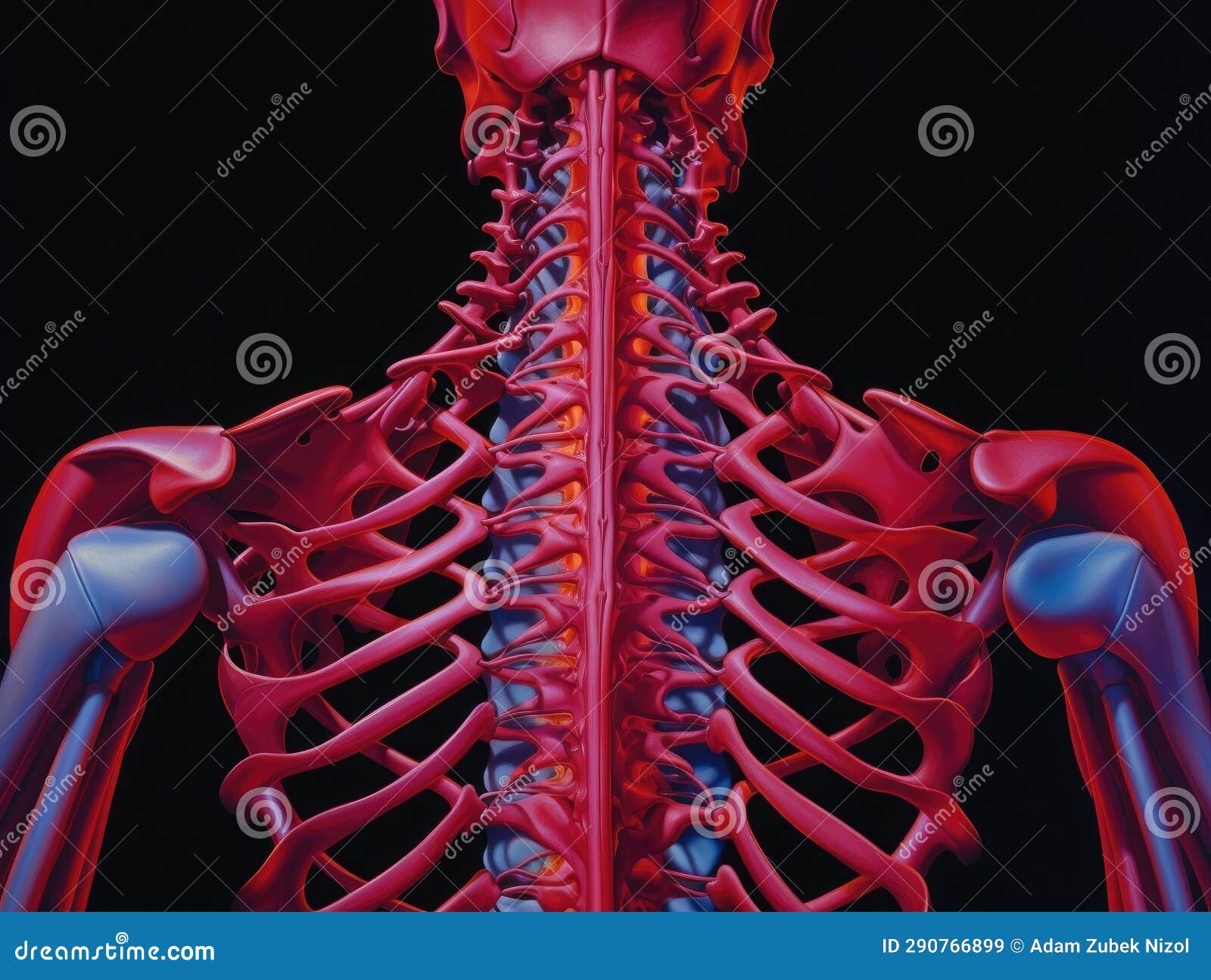 A red and blue skeleton stock illustration. Illustration of colourful ...