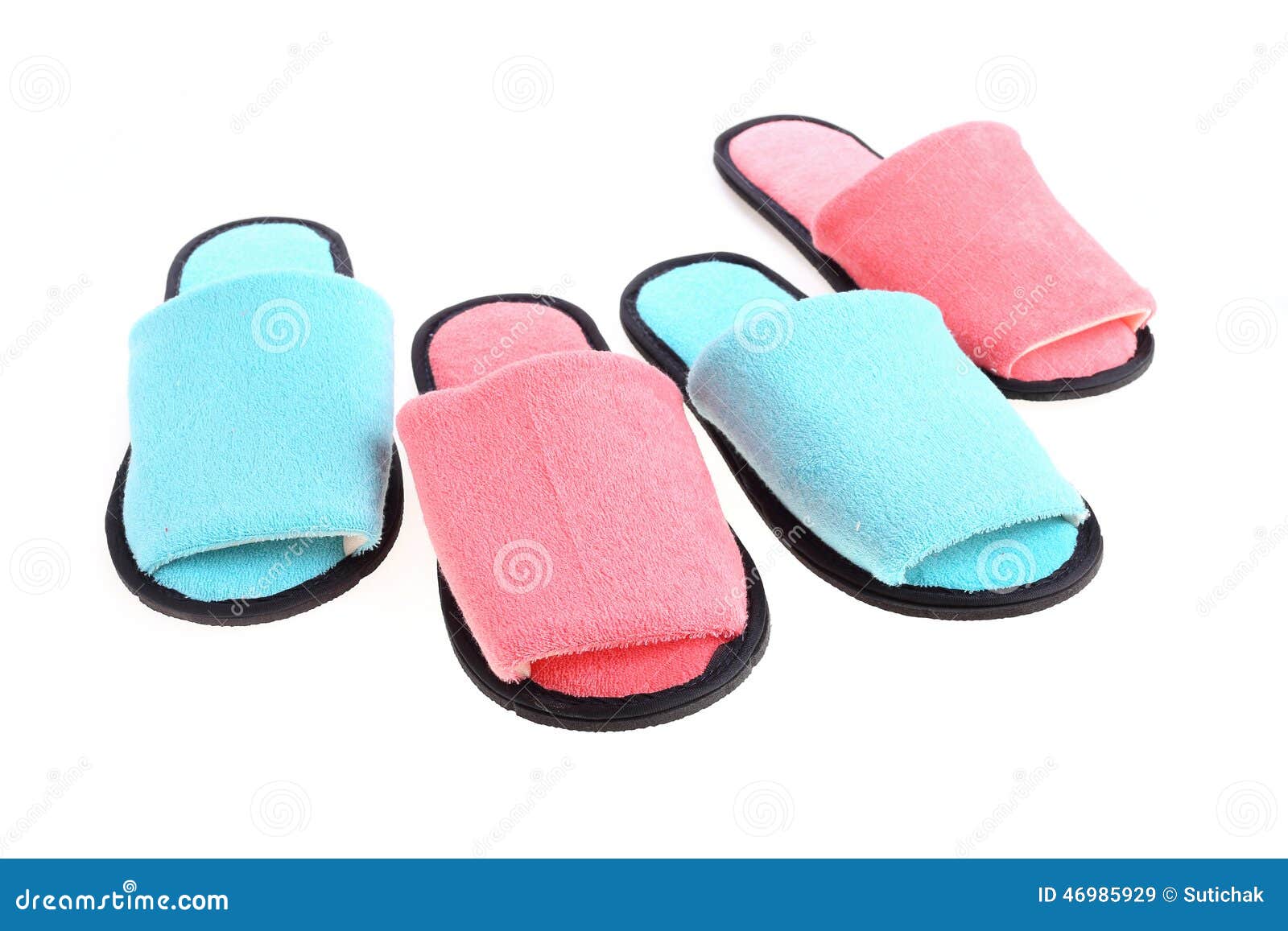 Red and Blue Slippers Footwear Isolated Stock Image - Image of pair ...