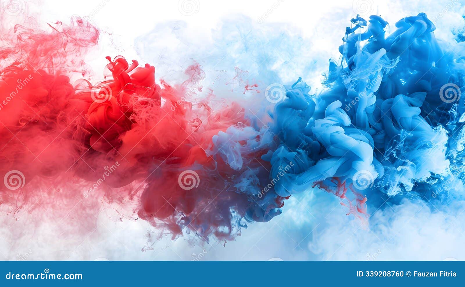 Red and Blue Smoke Explosion on White Background. this is AI Generative ...
