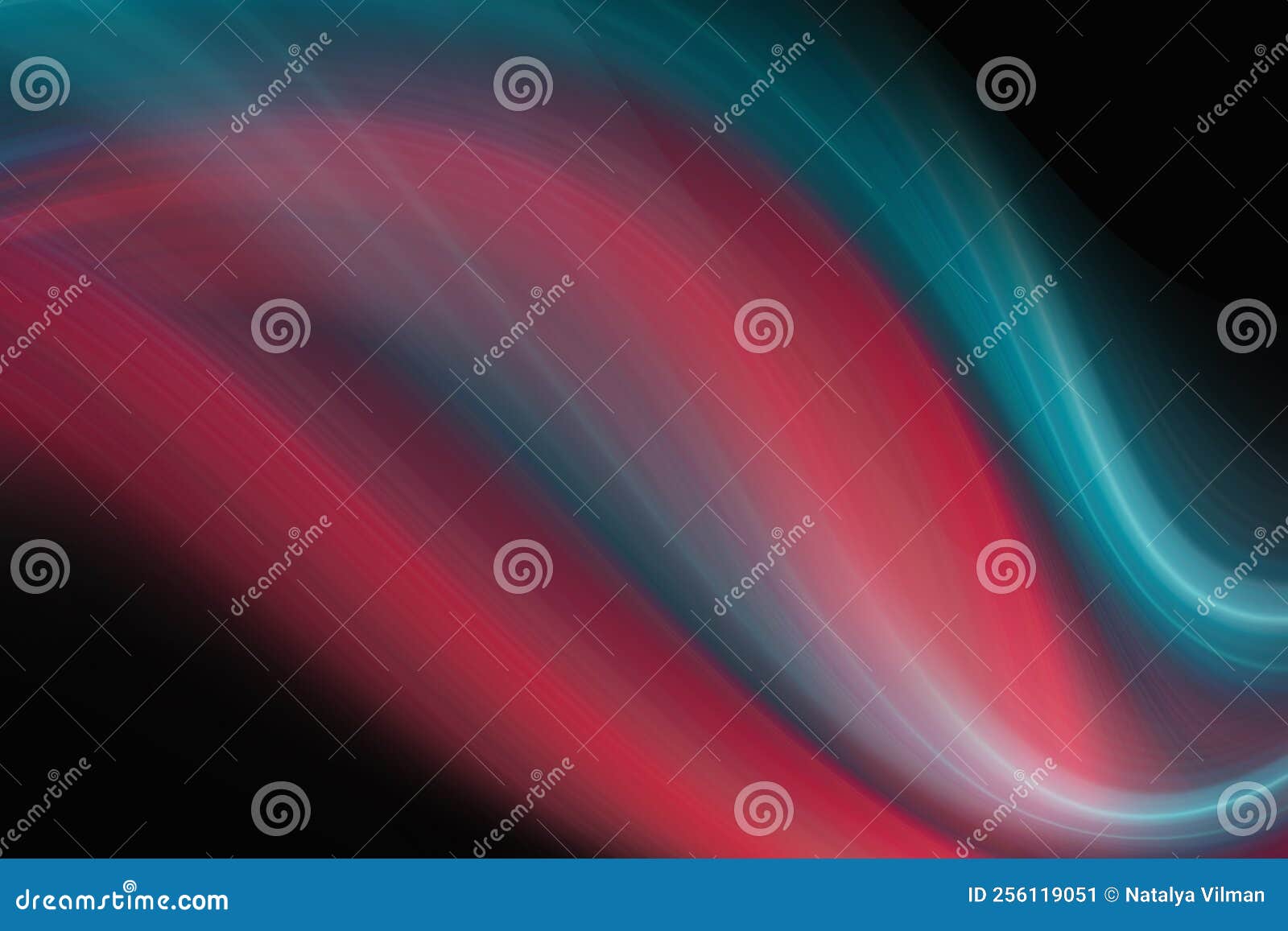 Red and Blue Soft Waves on a Black Background. Abstract Background for ...