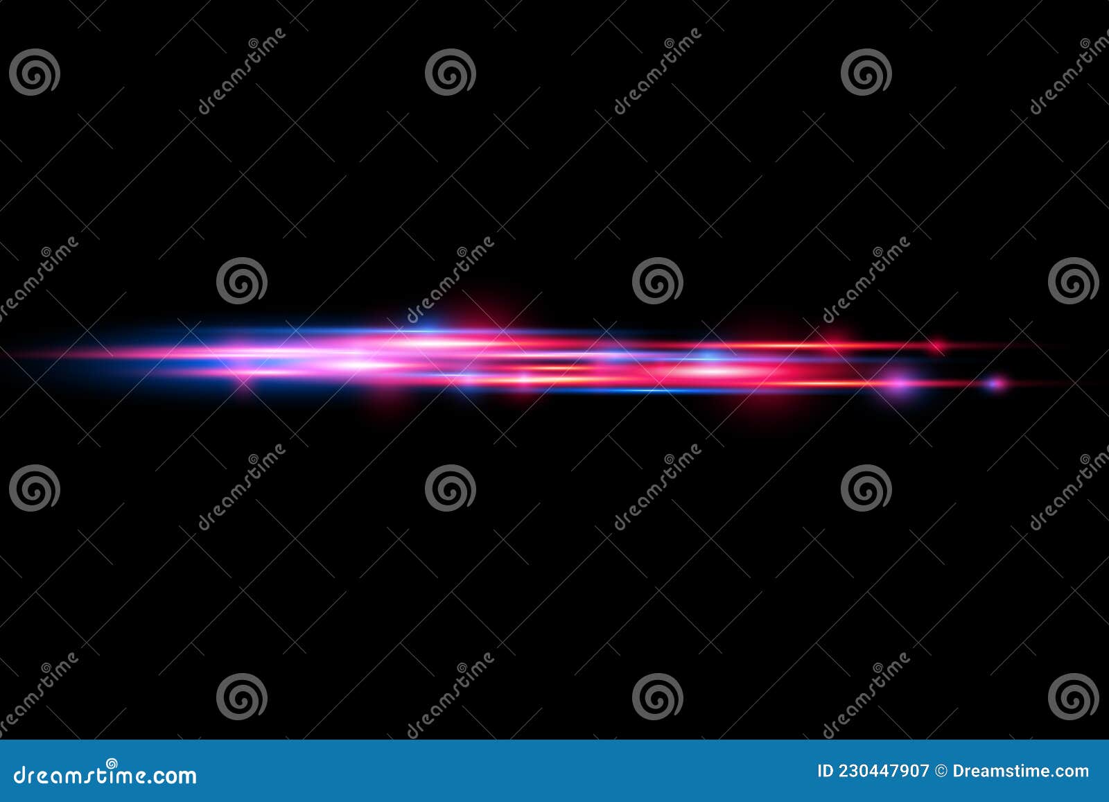 Red, Blue Laser Beams, Horizontal Light Rays. Stock Illustration ...