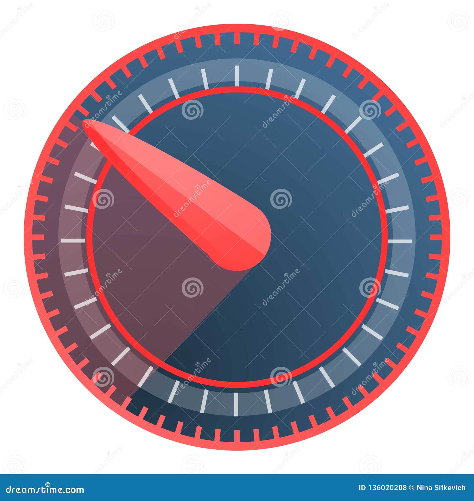 Red Blue Speedometer Icon, Cartoon Style Stock Vector - Illustration of ...