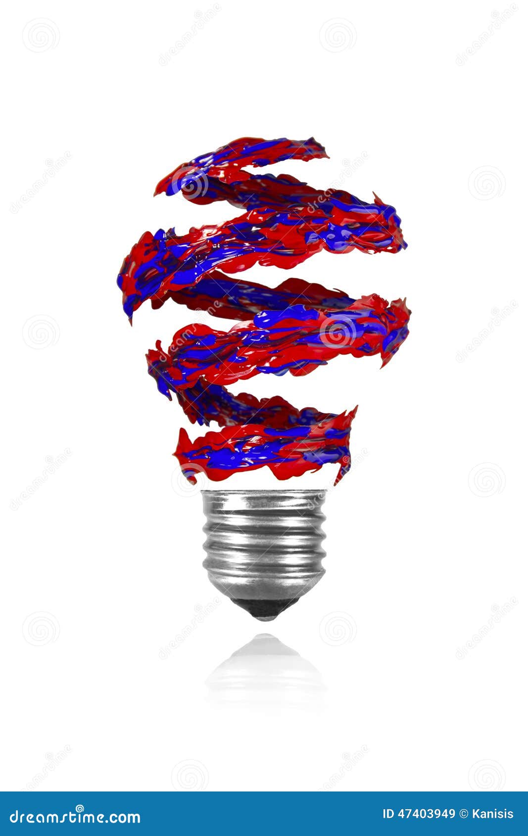 Red Blue Spiral Paint Trace Made Light Bulb Stock Illustration ...