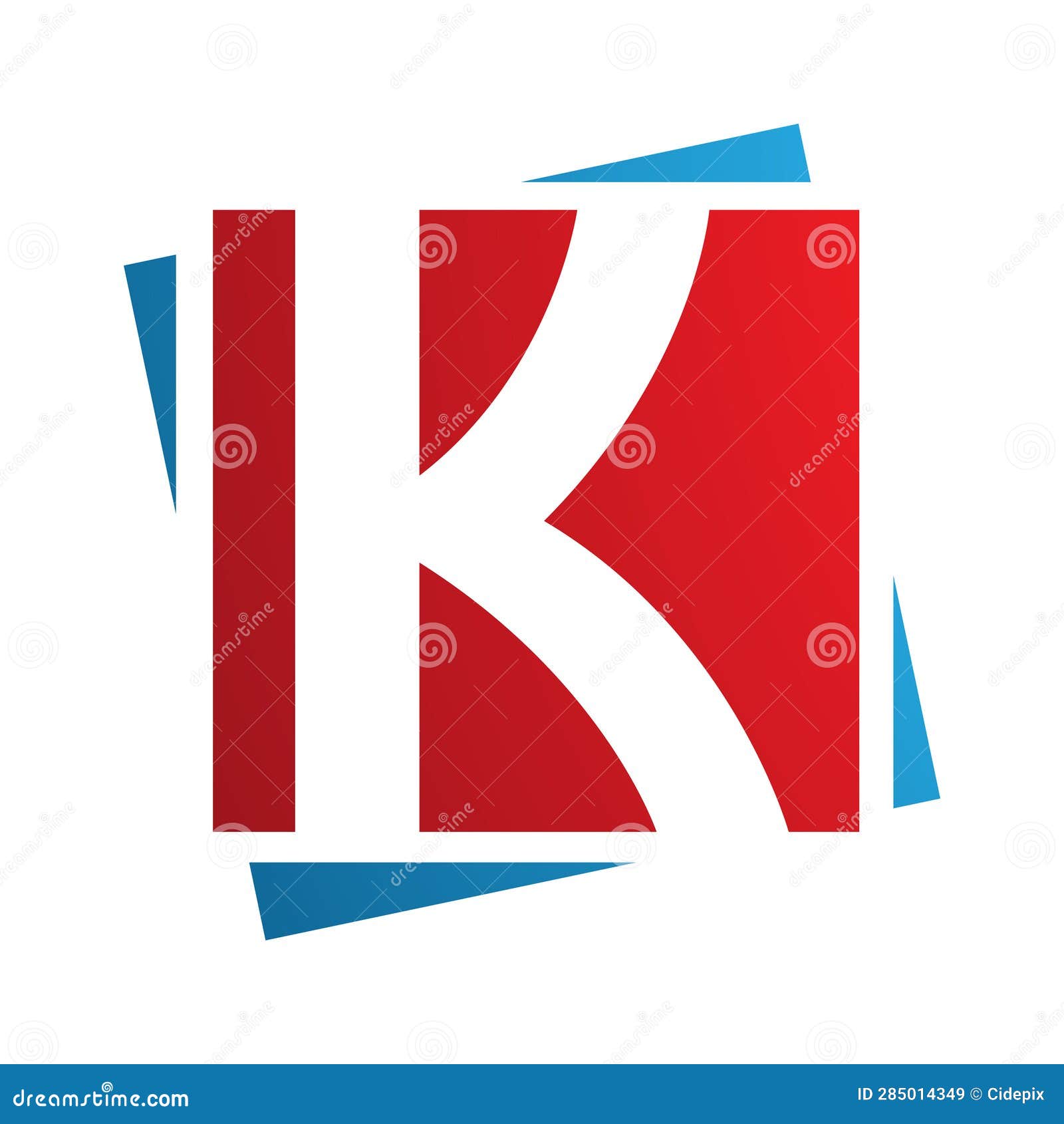 Red and Blue Square Letter K Icon Stock Vector - Illustration of icons ...